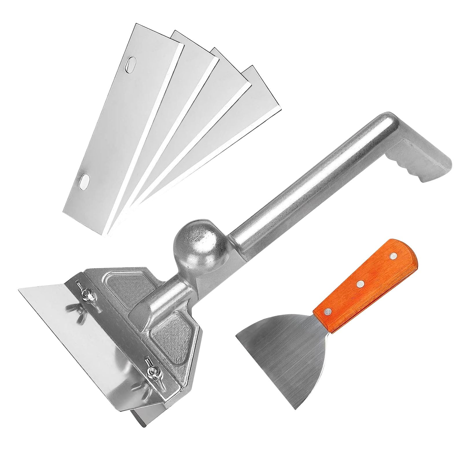 Griddle Scraper with 5 Replacement Blades, Grill Scraper Griddle, Heavy ...