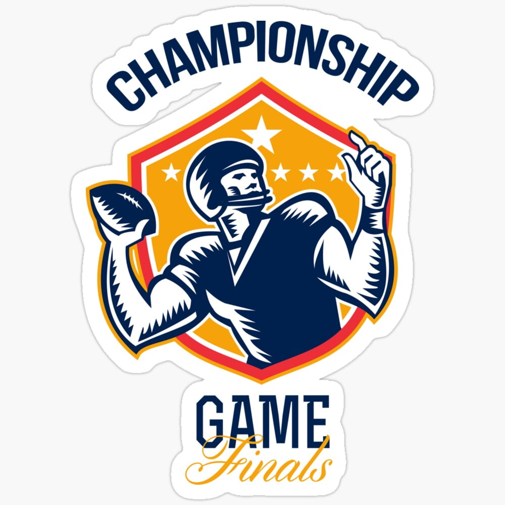 Gridiron Football Quarterback Championship Game Sticker Baseball ...