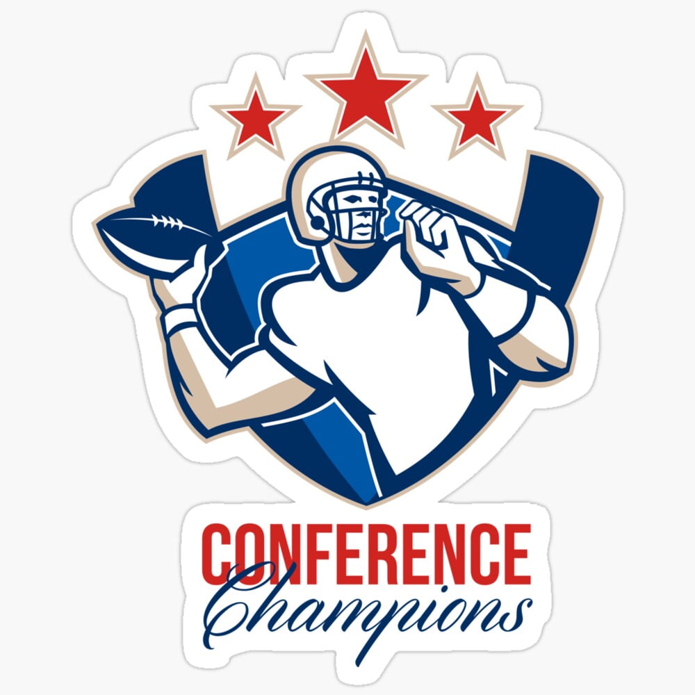 Gridiron Football Quarterback Conference Champions Sticker Baseball ...