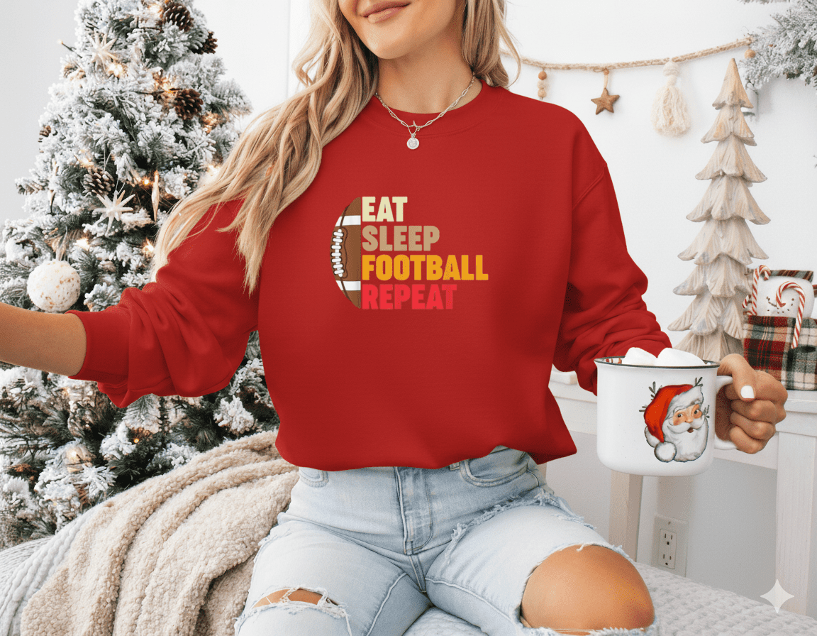 Gridiron Funny Football Player Humor Sports Holiday Graphic Sweatshirt ...