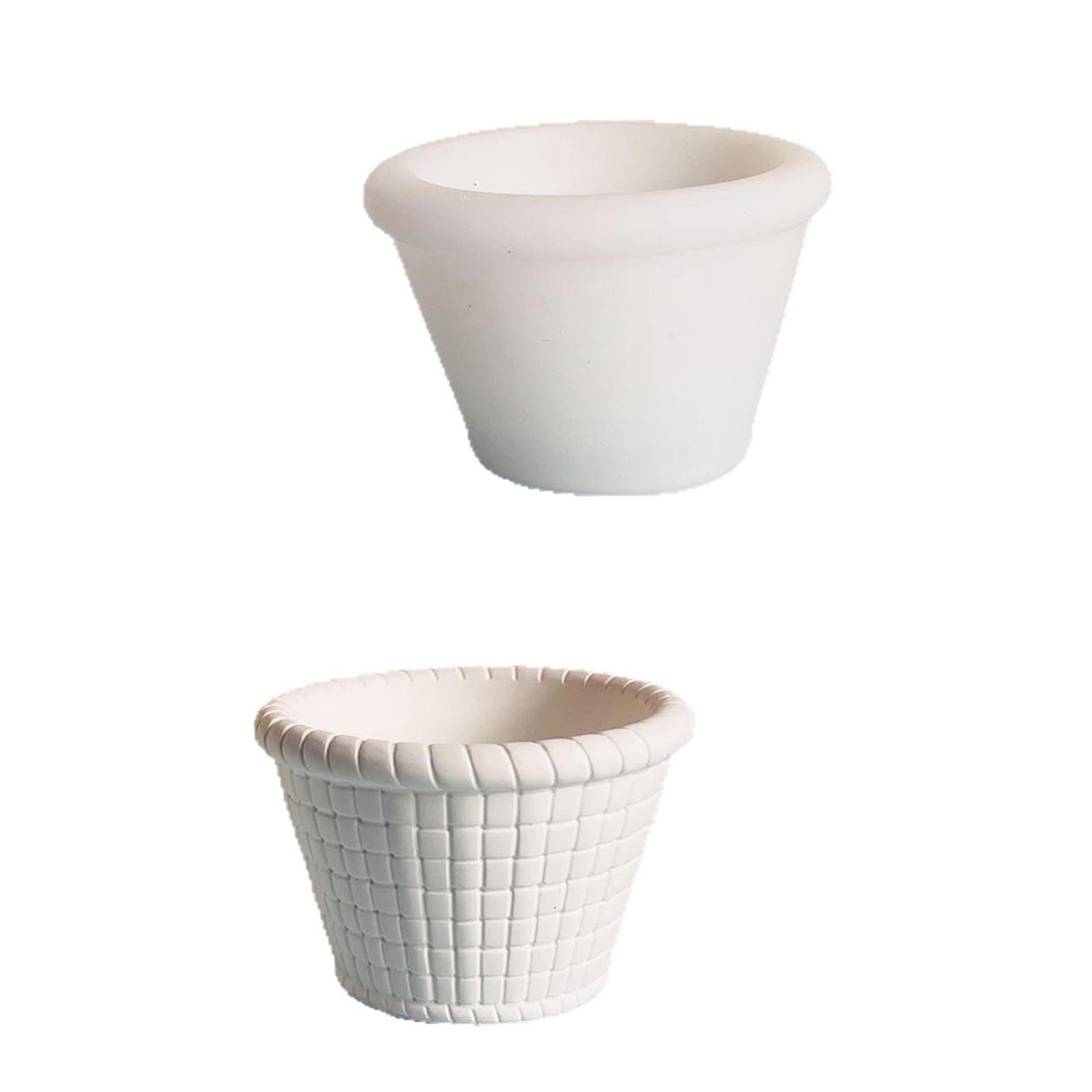 Grids Basket Shaped Flowerpot Silicone Mold Handmade Cup Mold Plaster ...
