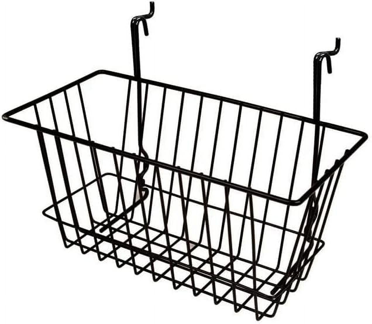 Gridwall Baskets. Black Deep Narrow Wire Basket for Gridwall Panel ...