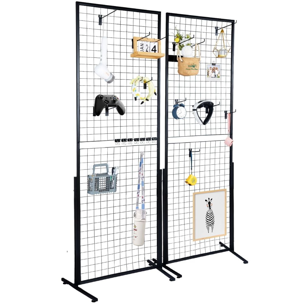 Gridwall Display Panels - 2 Pack 2' x 5.6' Double-Sided Wire Grid Wall ...