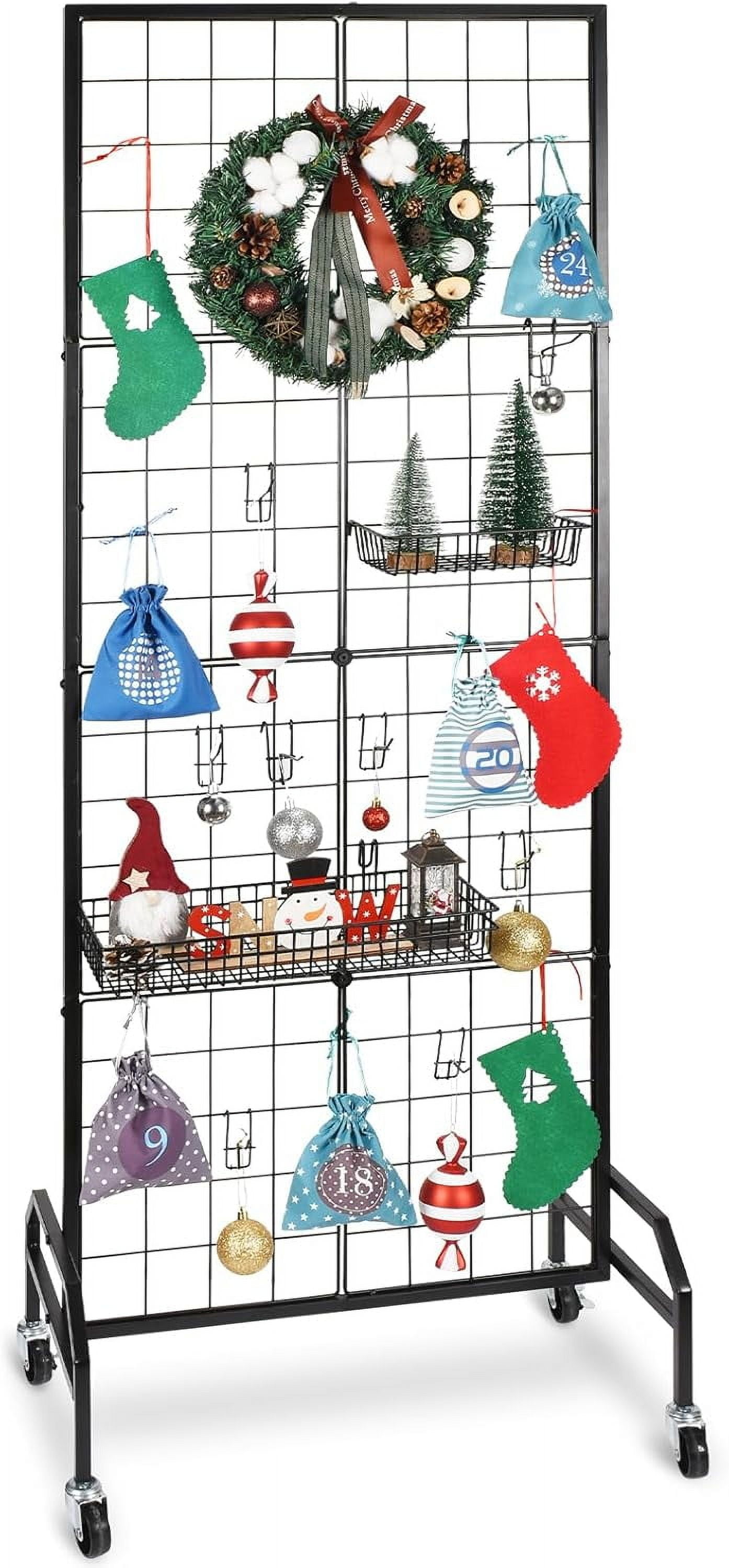 Gridwall Panel Display Stand, 2' x 5.5' Ft Heavy-duty Movable Wire ...