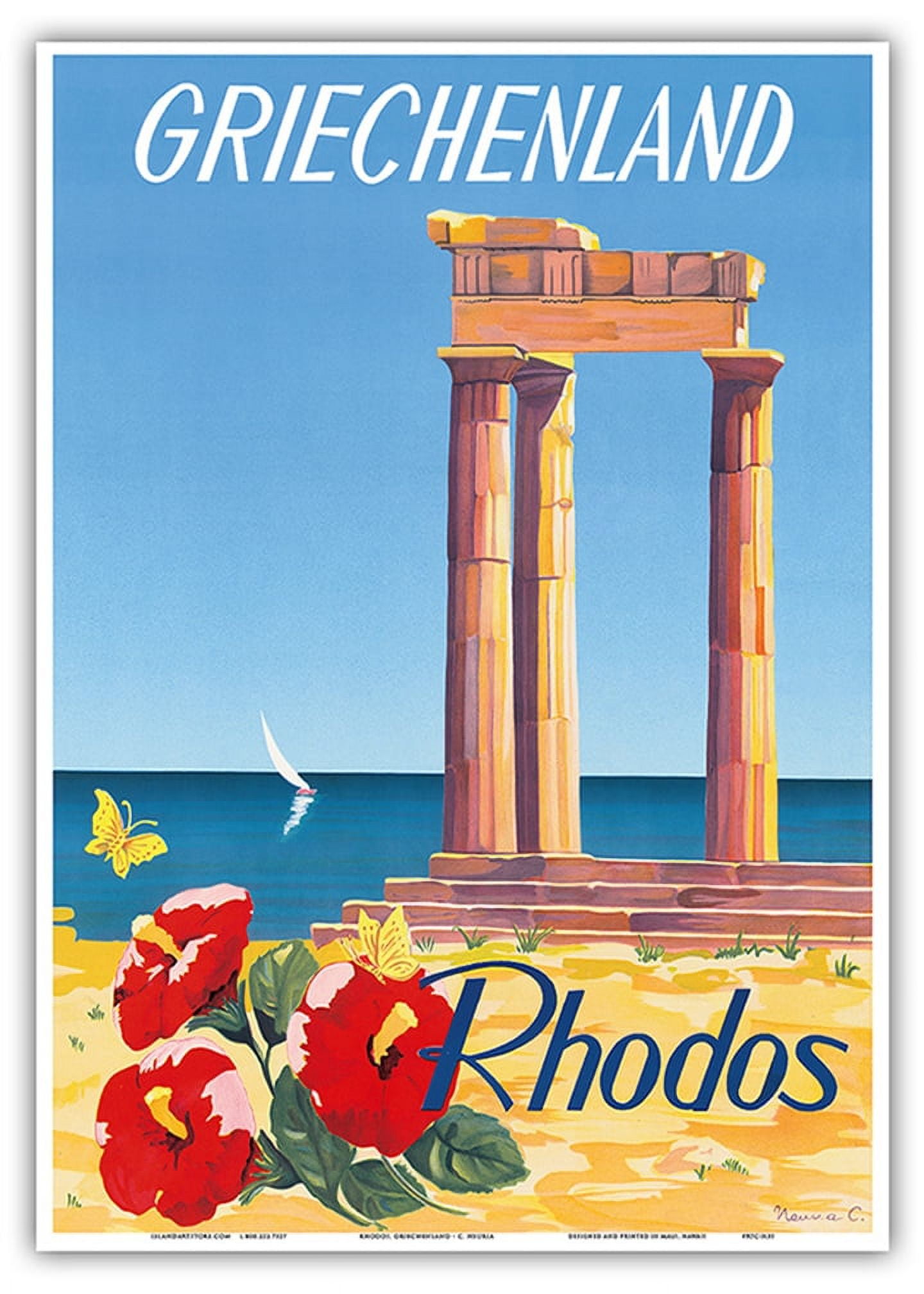 Griechenland (Greece) - Rhodos Island of Rhodes - Temple of Apollo ...