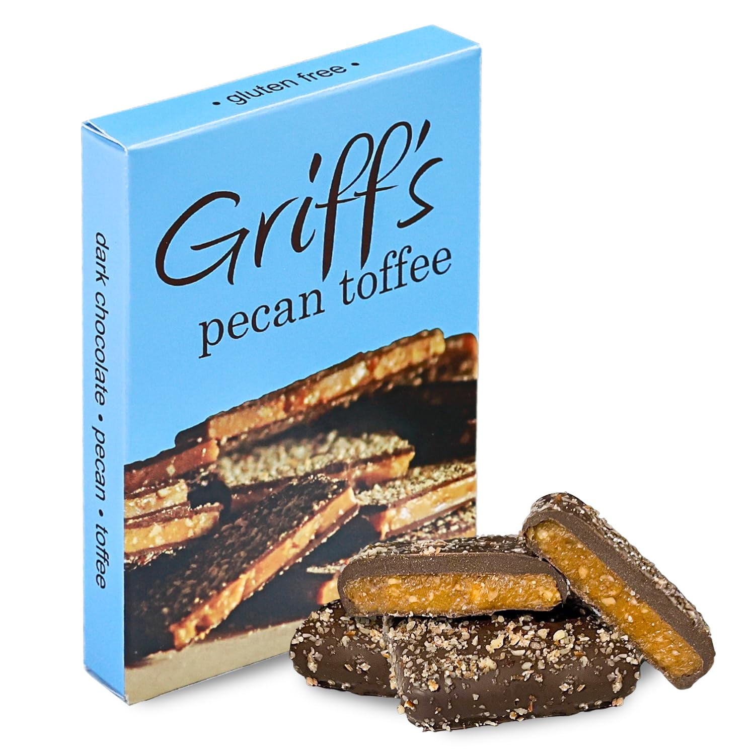Griff's Pecan Toffee, 4 Dark Chocolate Covered Pecan Toffee Squares ...