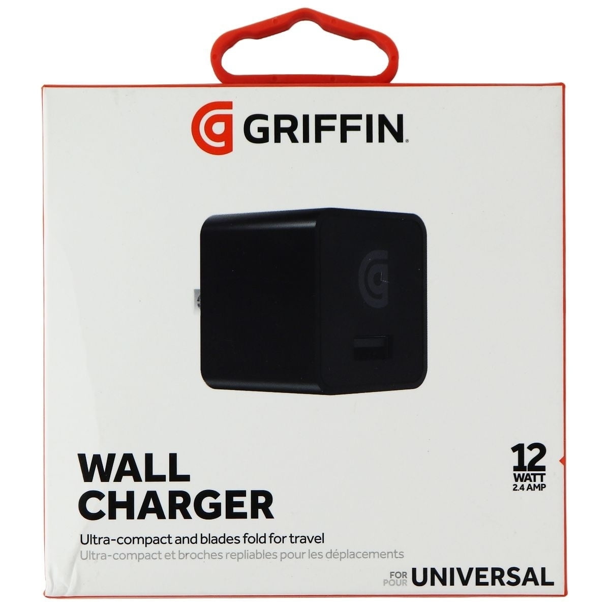 Griffin 12-Watt Single USB 2.4A Wall Charger Travel Adapter - Black ...