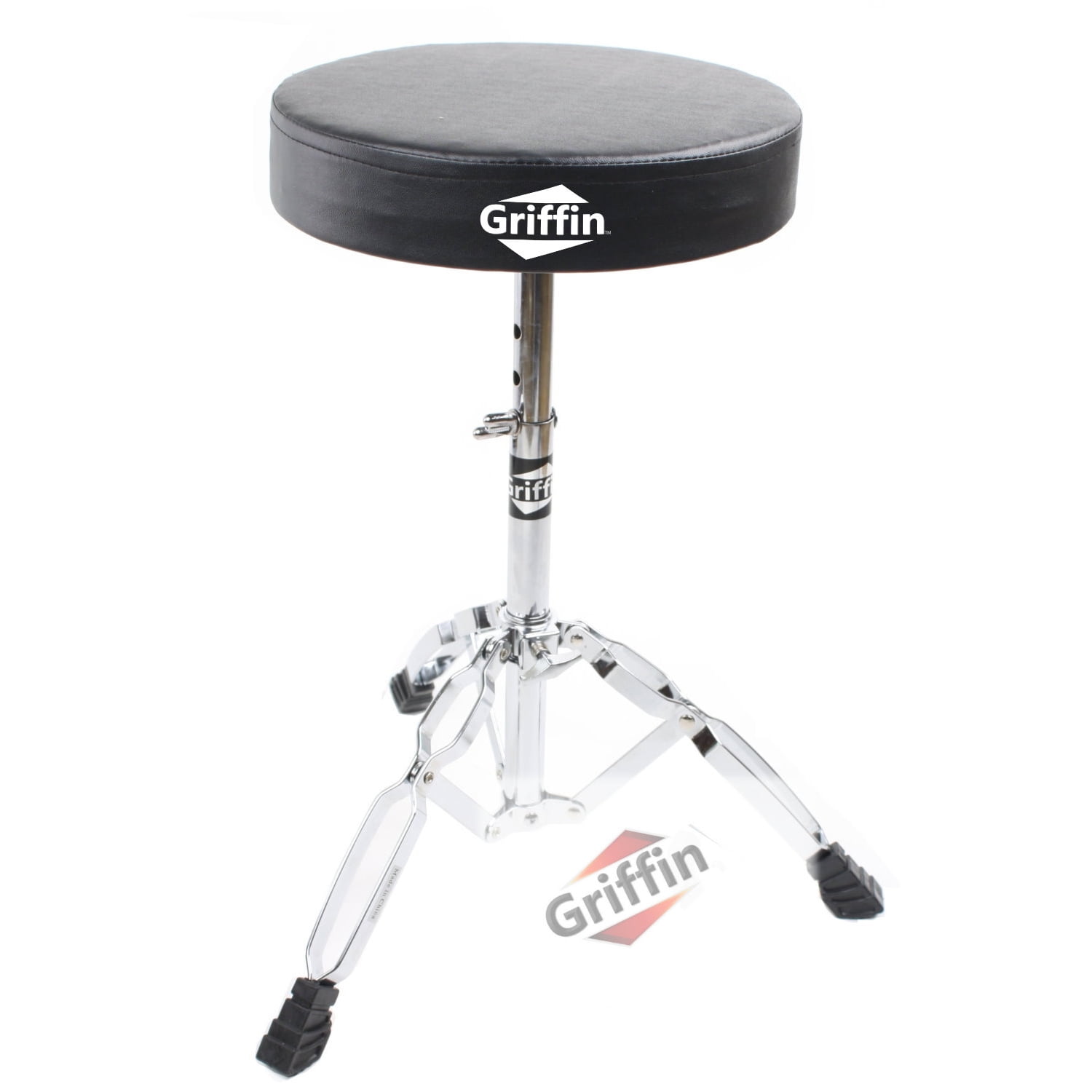 Griffin Drum Throne - Padded Percussion Seat Drummers Stool Guitar ...
