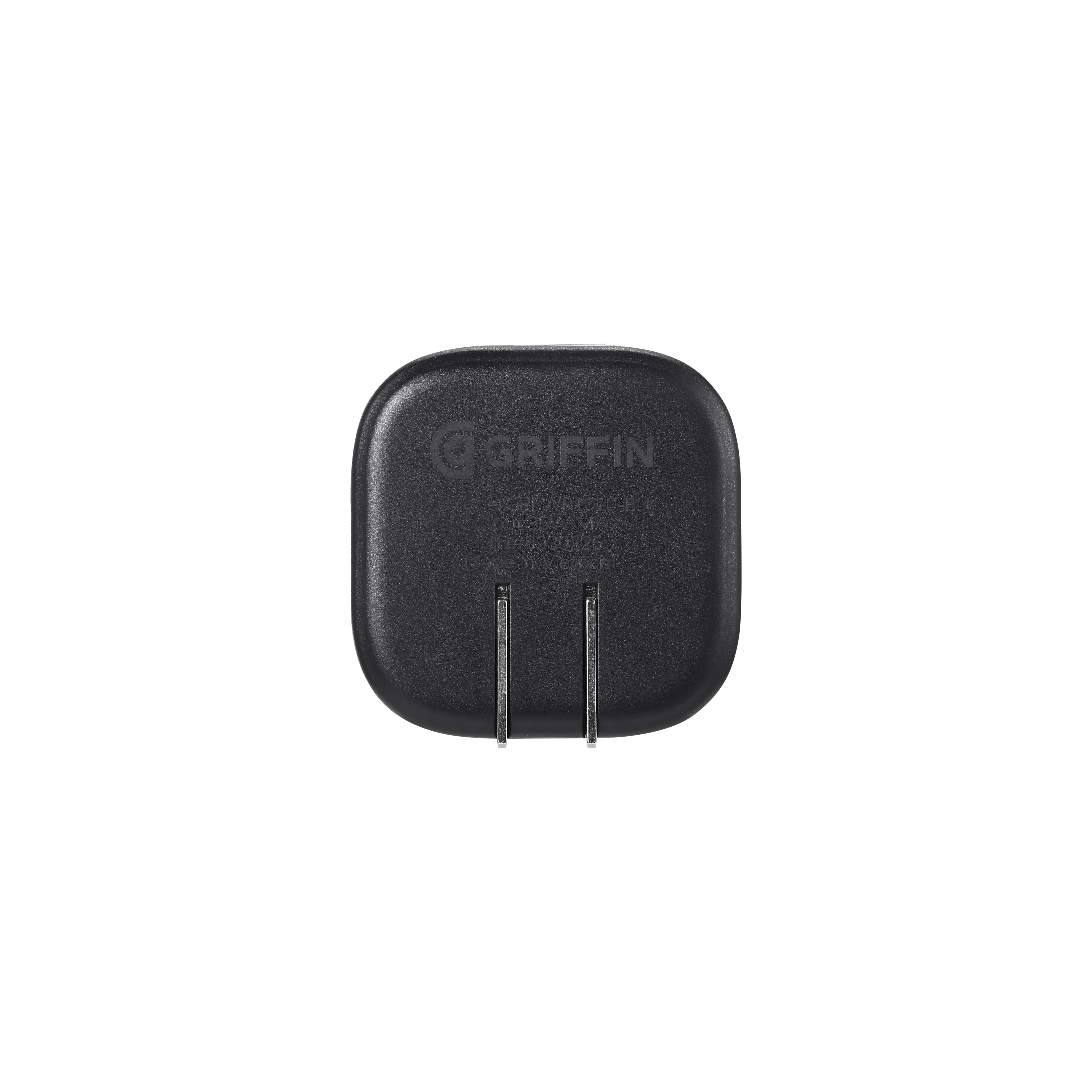 Griffin Dual Port Wall Charger with Retractable USB-C Cable, Power ...