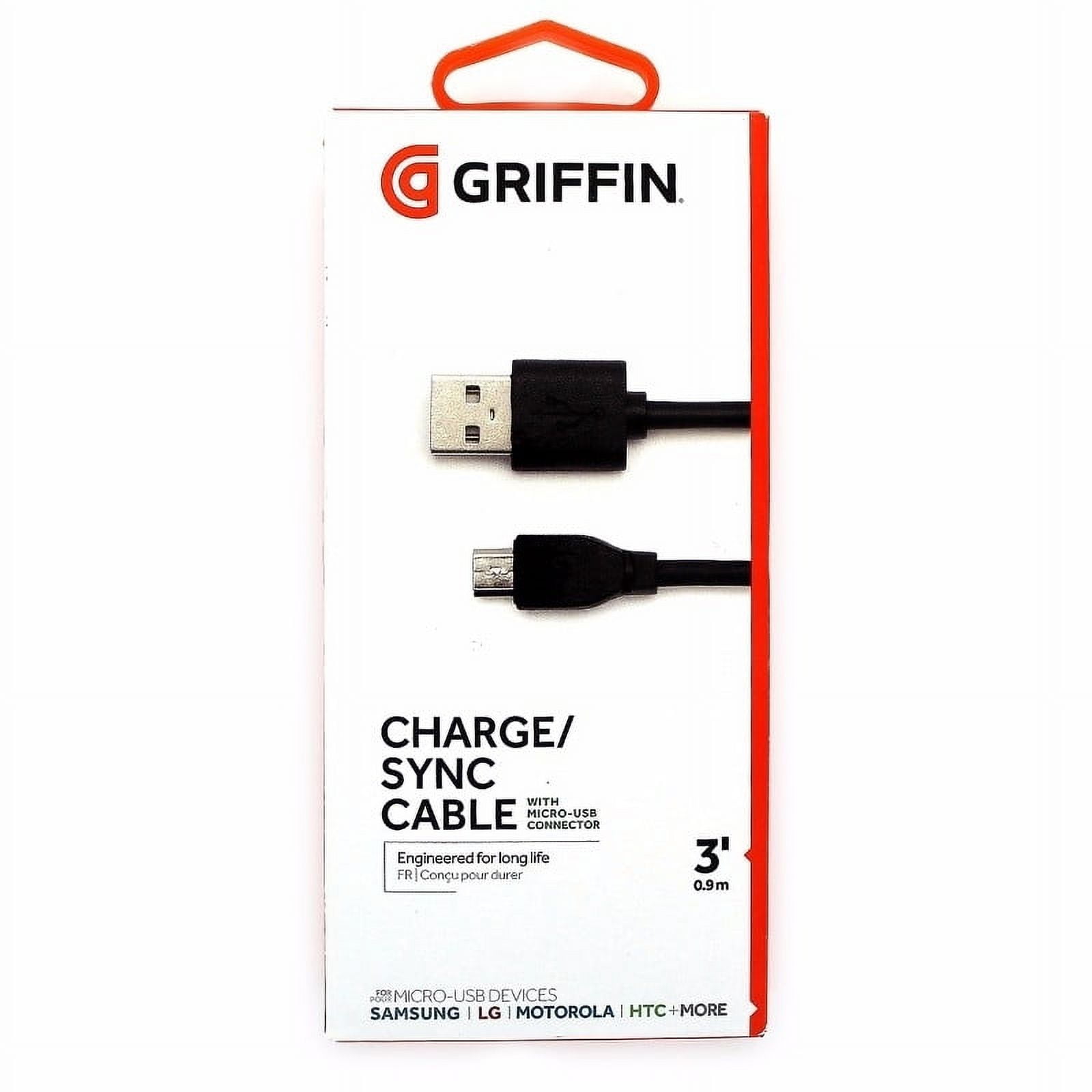 Griffin (GC38111-2) 3ft Charge and Sync Cable for Micro USB Devices ...