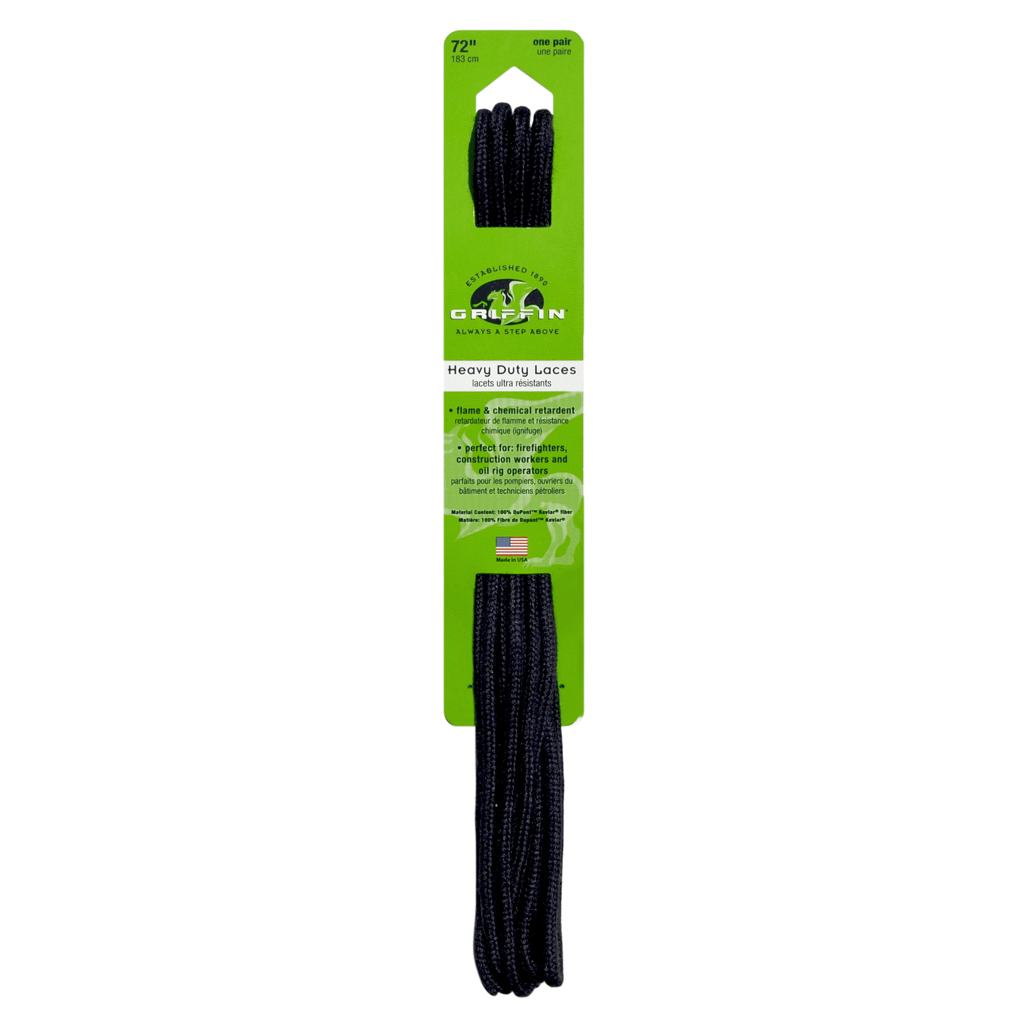 Griffin Heavy Duty Laces, 72 Inch Black, 100% DuPont Kevlar - Walmart.com