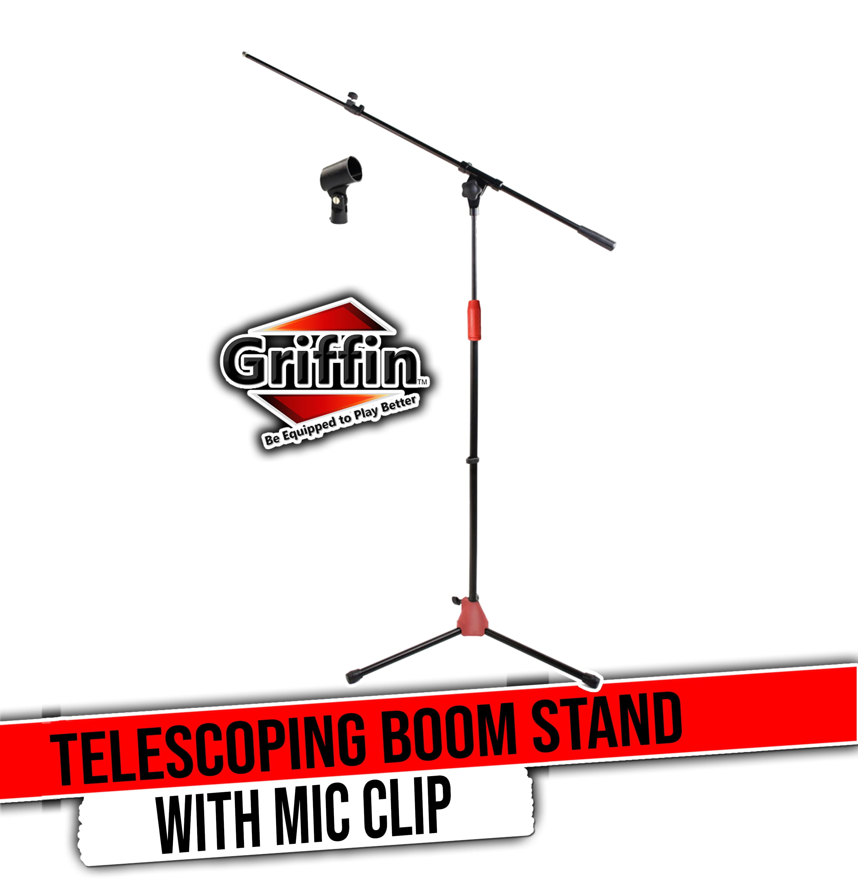 Griffin Microphone Stand with Telescoping Boom and Mic Clip Package ...