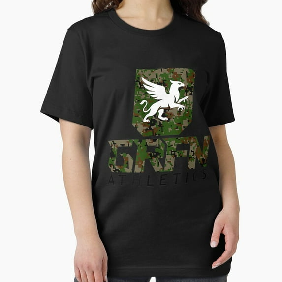 Griffin Mythical Creature Camouflage Logo Design Fantasy Unique T-Shirt ...