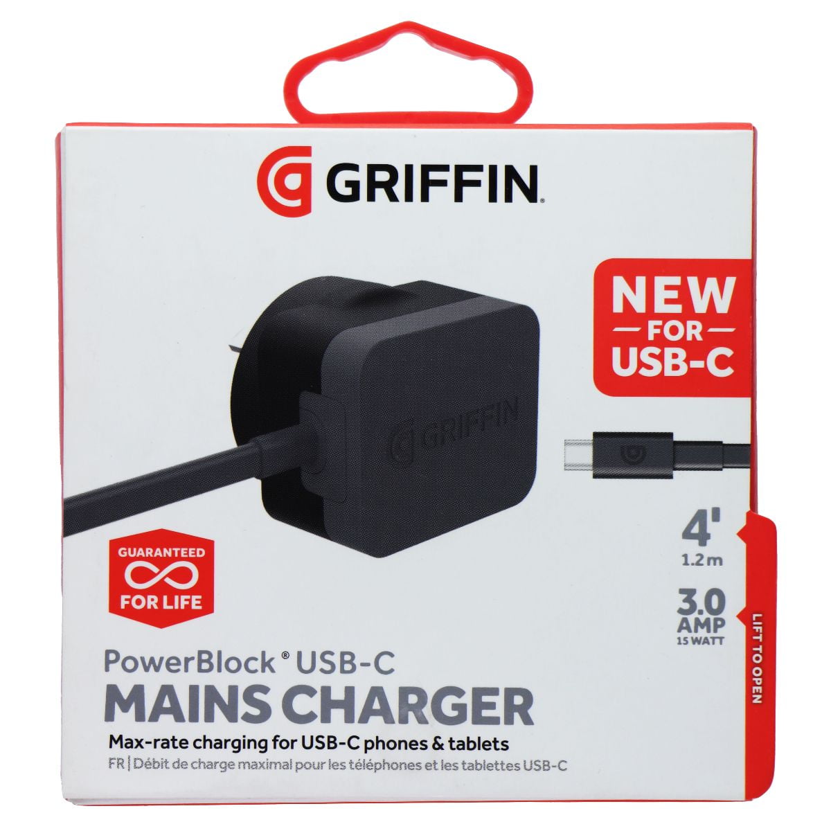 Griffin PowerBlock USB-C MAINS Charger 4FT - Black/Gray (Australian ...