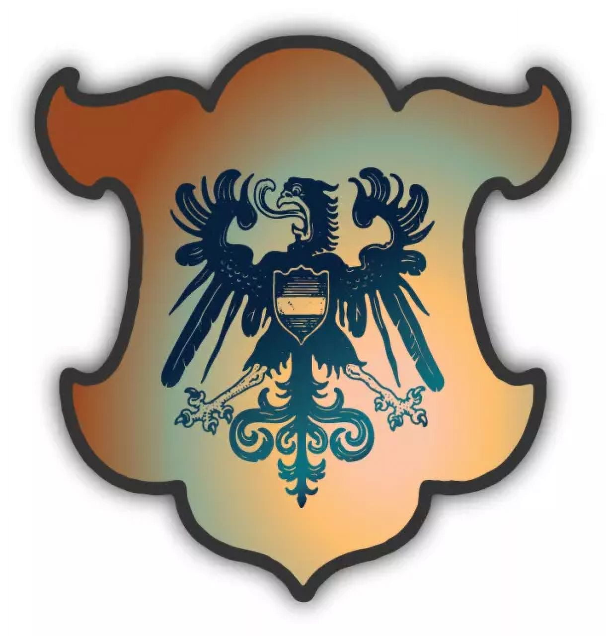 Griffin Silhouette Shield Retro Heraldic Sticker Phone Decal Water ...