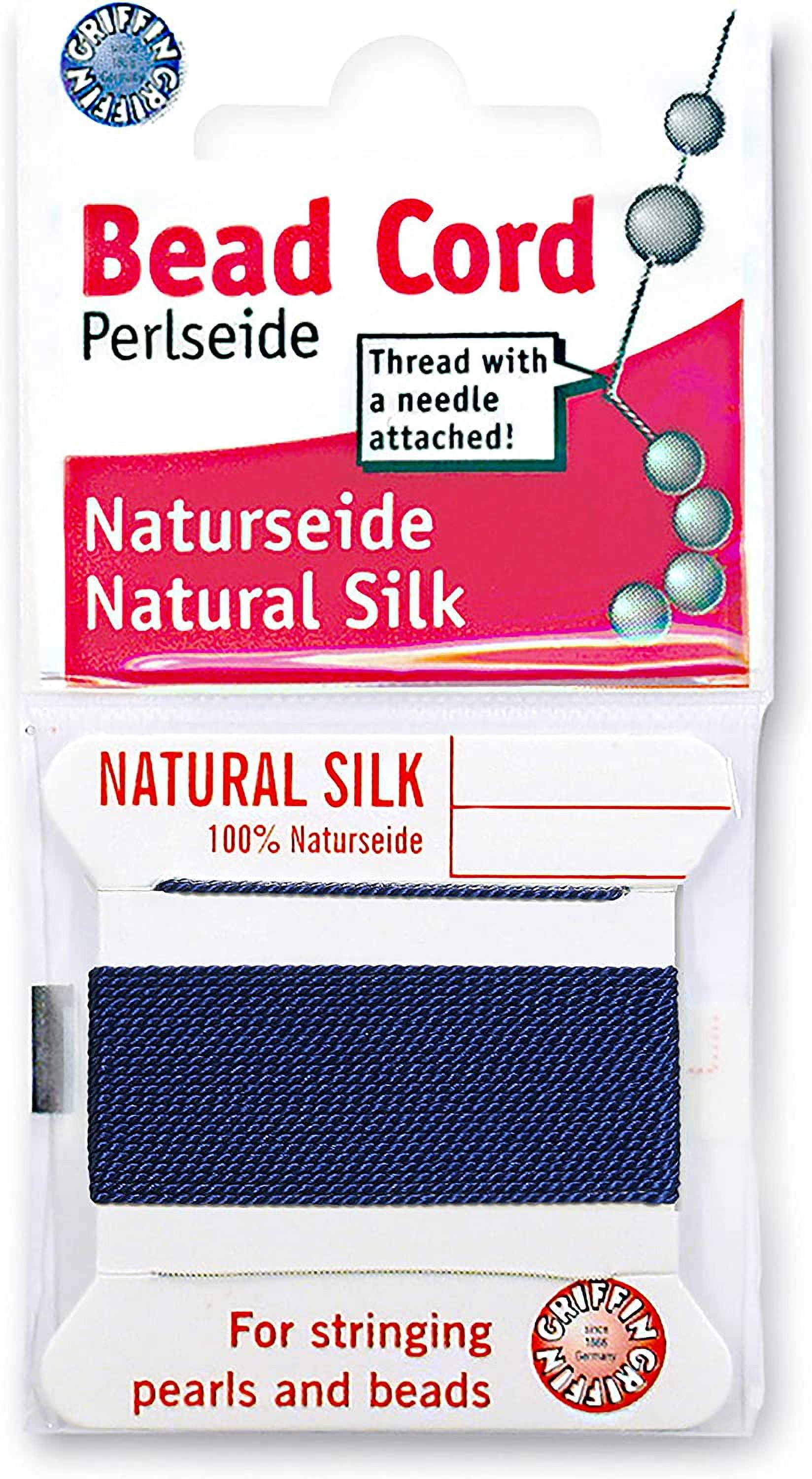 Griffin Silk Bead Cord Perlseide - Dark Blue Color – Size 12 (0.98mm ...