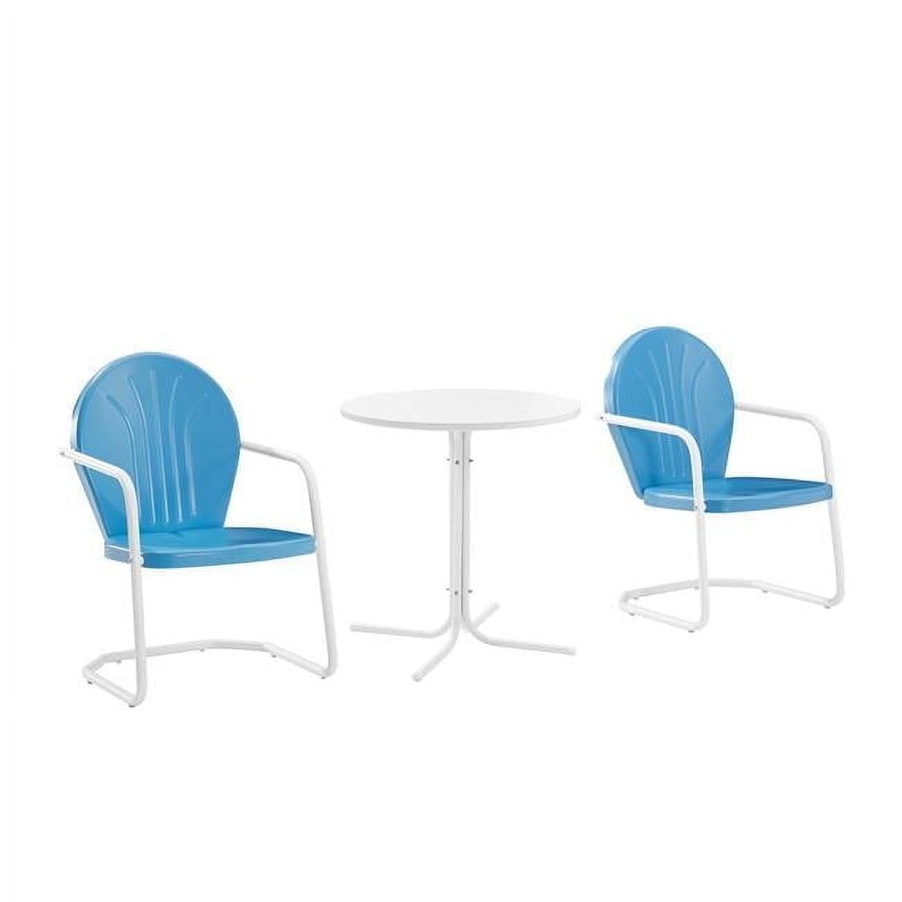 Griffith Outdoor Bistro Set White Satin - Bistro Table & 2 Chairs - Sky ...