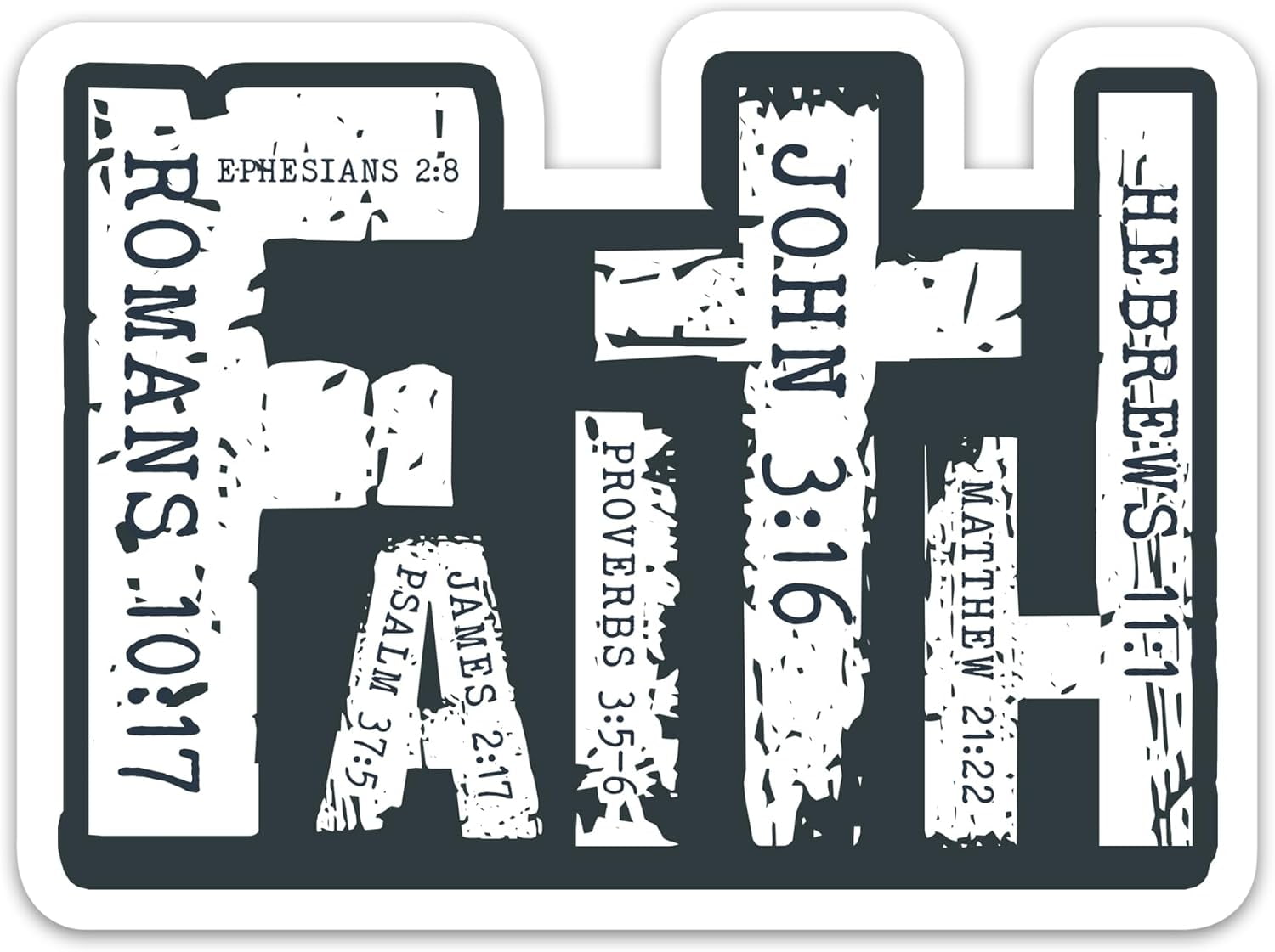 Grift Faith Cross Inspirational Bible Verse Vinyl Sticker, Waterproof ...