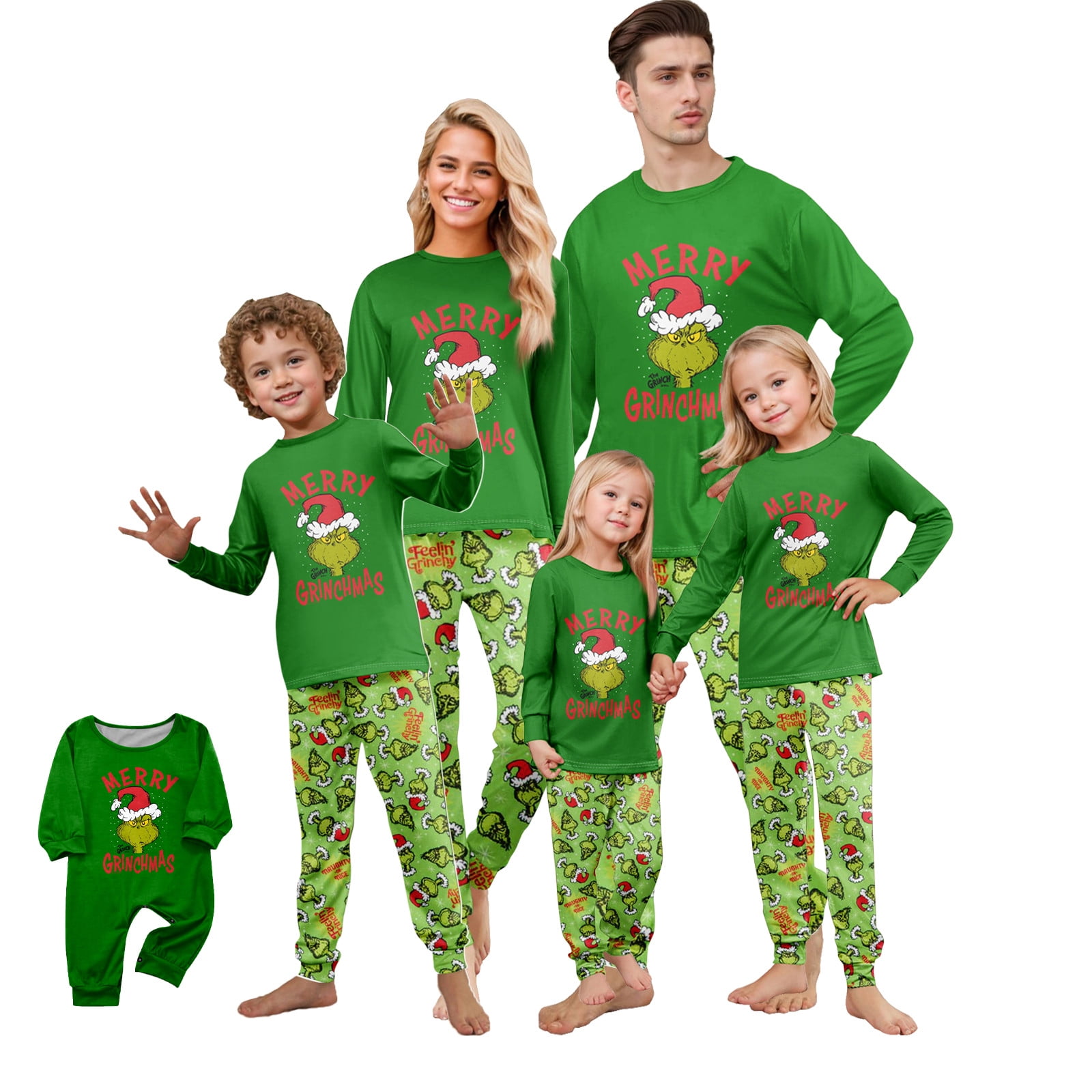 Griinch Christmas Pjs 2-Piece Matching Sets For Family, Christmas ...