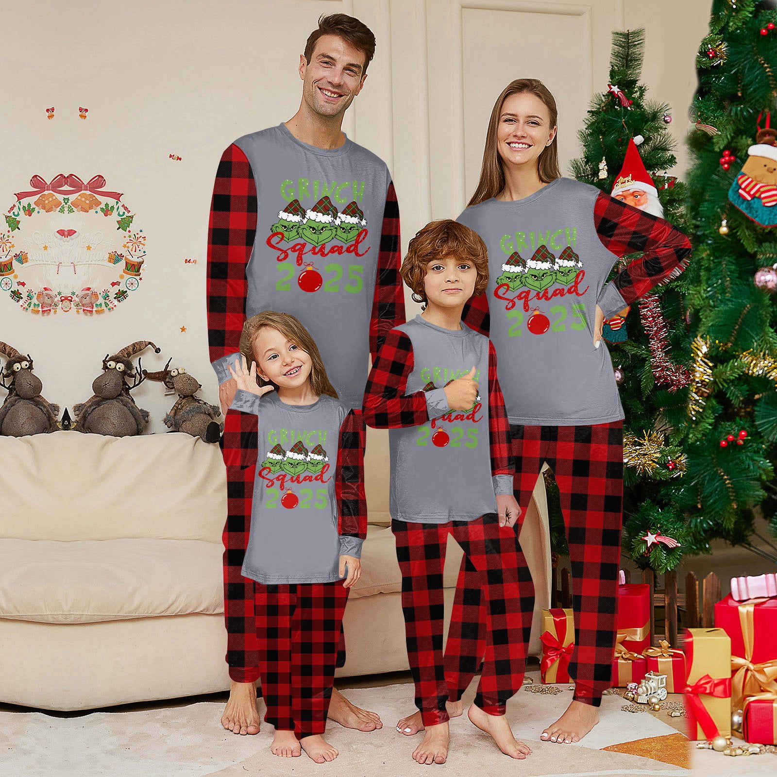 Griinchi Xmas Pjs Matching Sets - 2025 Christmas Griinchi Sleepwear ...