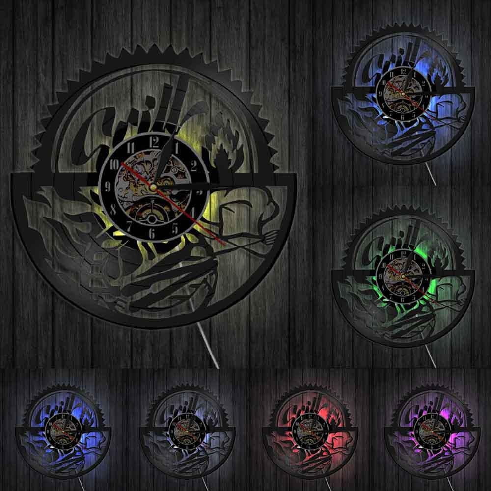 Gril Barbecue Wall Art Wall Clock Family Reunion BBQ Party Wall Decor ...