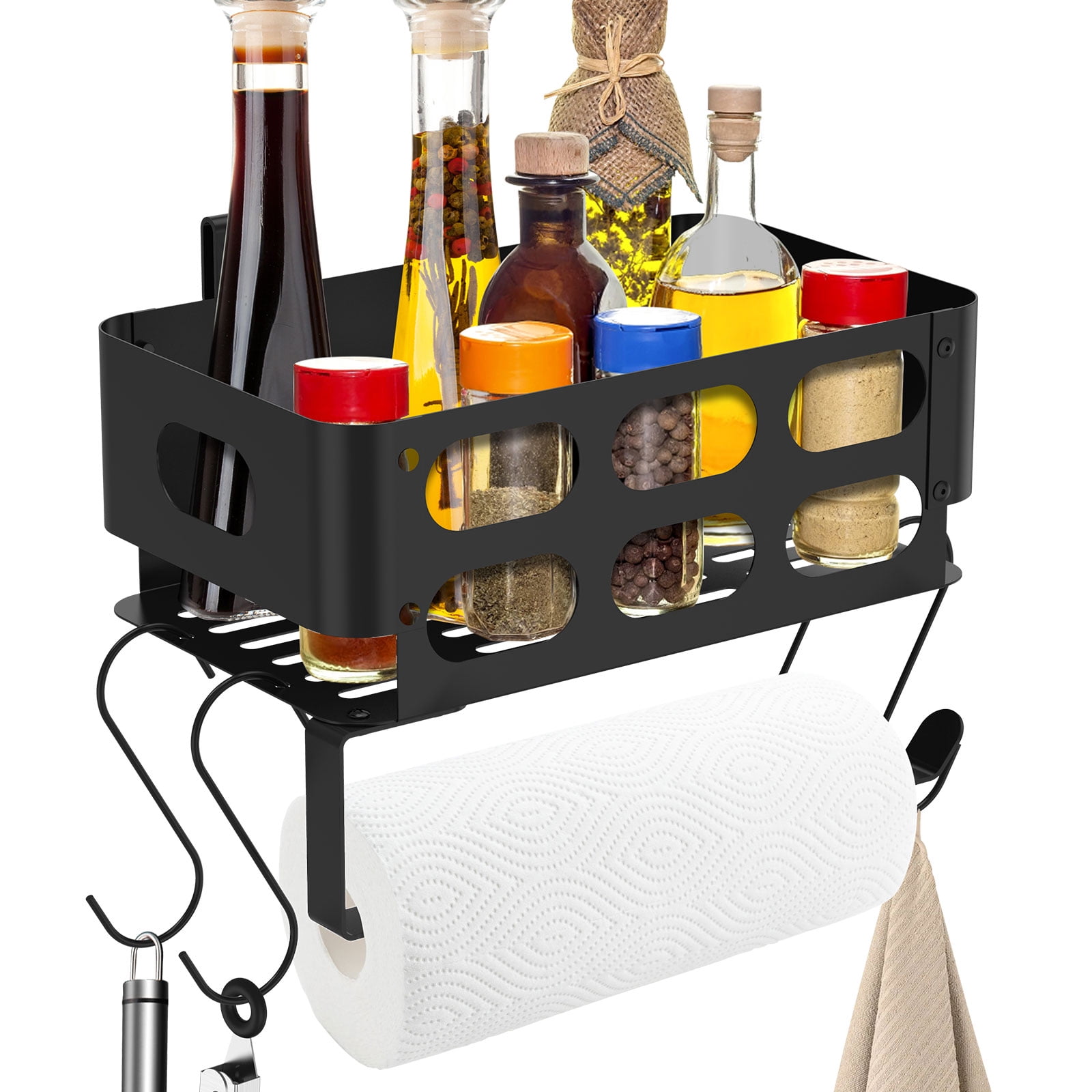 Grill Accessories Storage Shelf Iron Grill Storage Bin Built in Paper ...