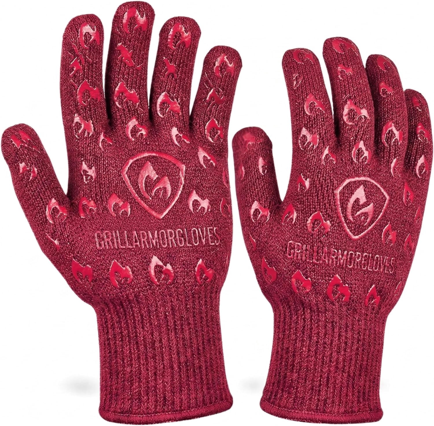 Grill Armor Oven Gloves with Fingers – 932°F Heat, Fire & Cut Resistant ...