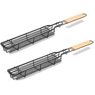 Portable BBQ Grill Basket, Barbeque Fish and Vegetable Grill Basket ...