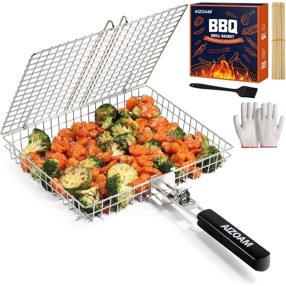 Grilling Baskets Removable Handles