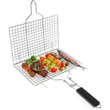 Heavy-Duty Handle Fish Grill Net for Outdoor BBQ Metal Grilling Mesh ...