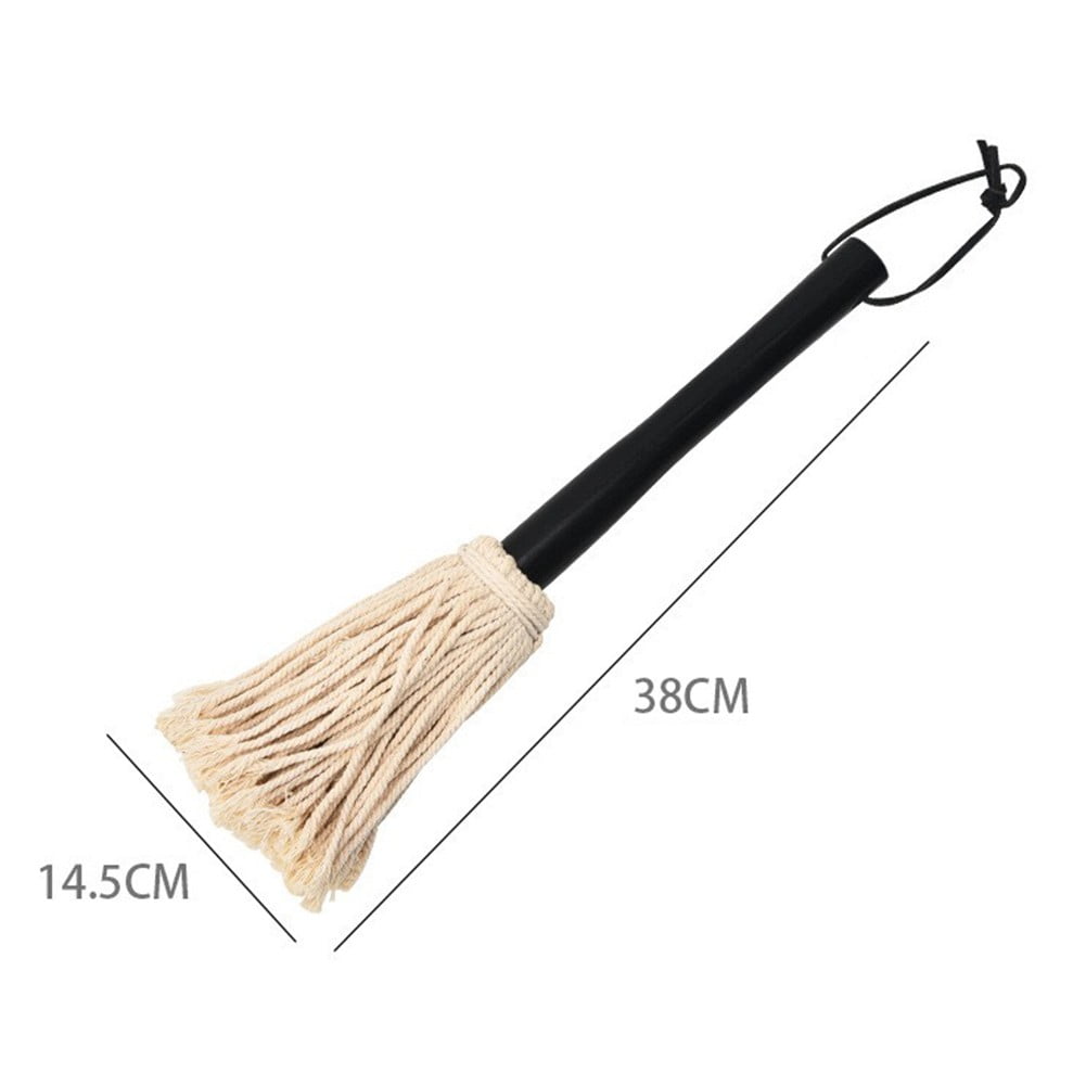 Grill Basting Brush Set - Wooden Handle Bbq Mop With Replaceable Cotton ...