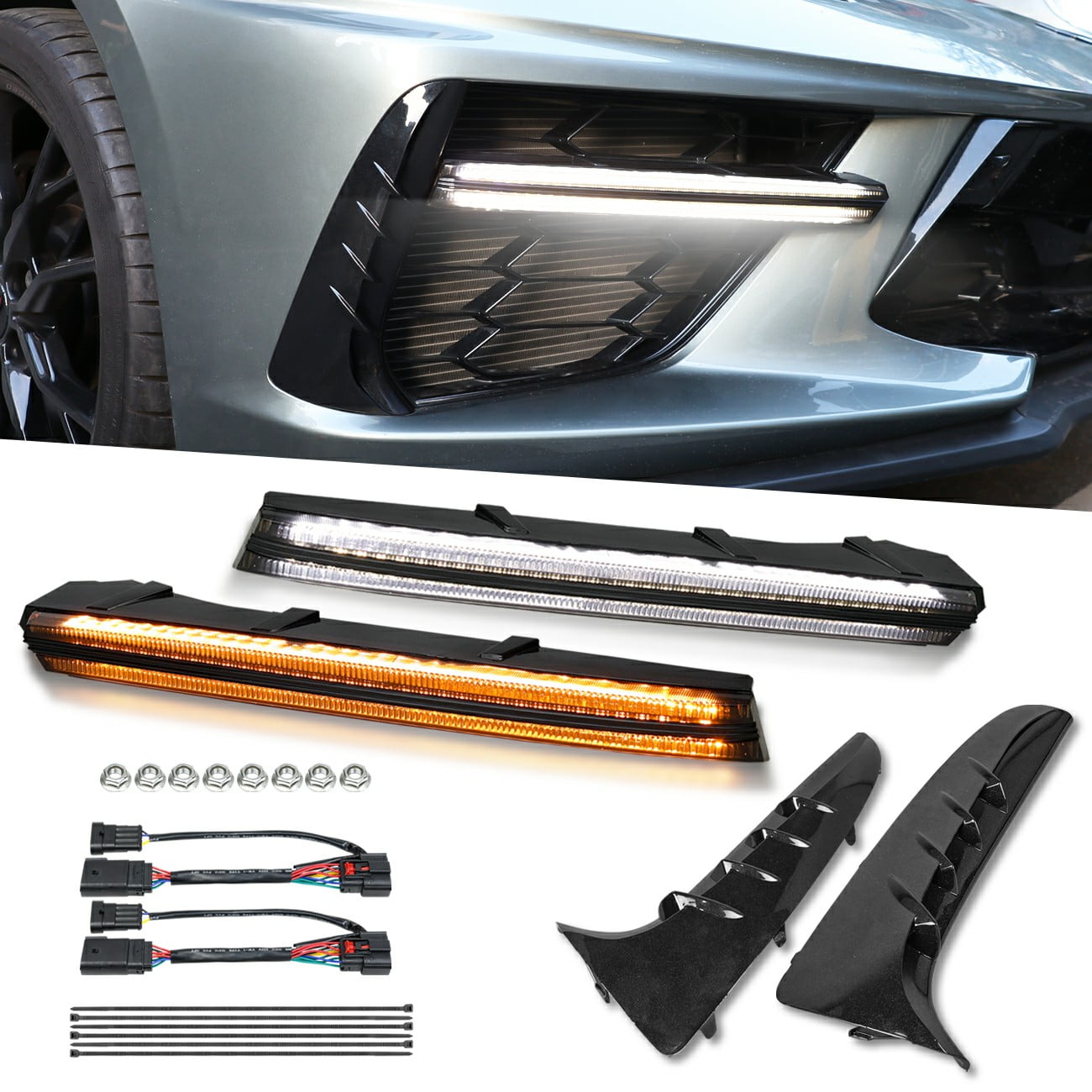 Grill Bezel DRL Fog Lamp Daytime Running Turn Signal Lights for ...