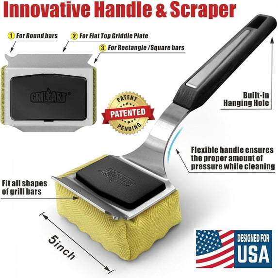 Grill Brush Bristle Free. Upgraded BBQ Replaceable Cleaning Head ...