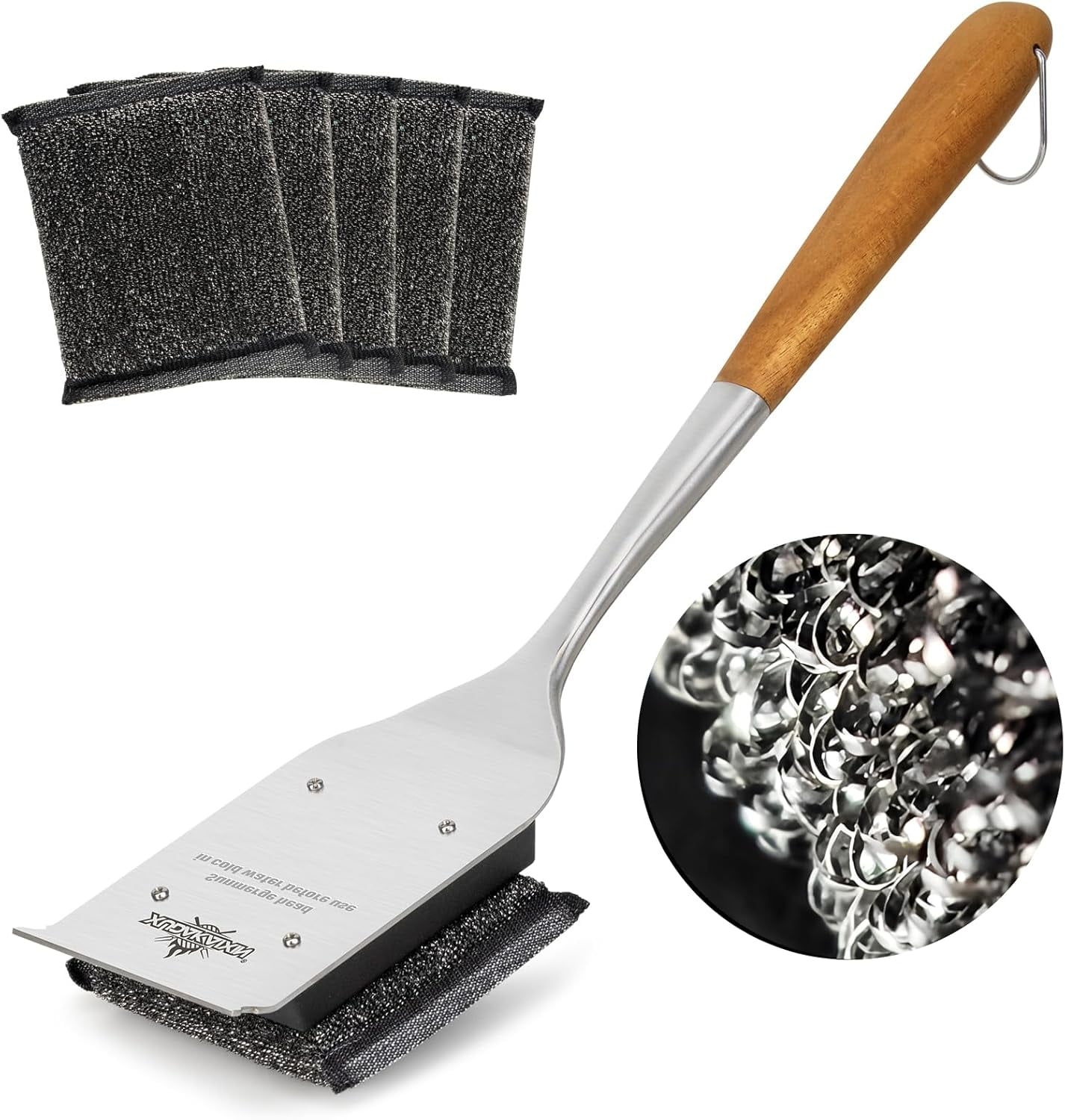 Grill Brush Bristle Free,with 5 BBQ Replacement Head,Perfect for Cast ...
