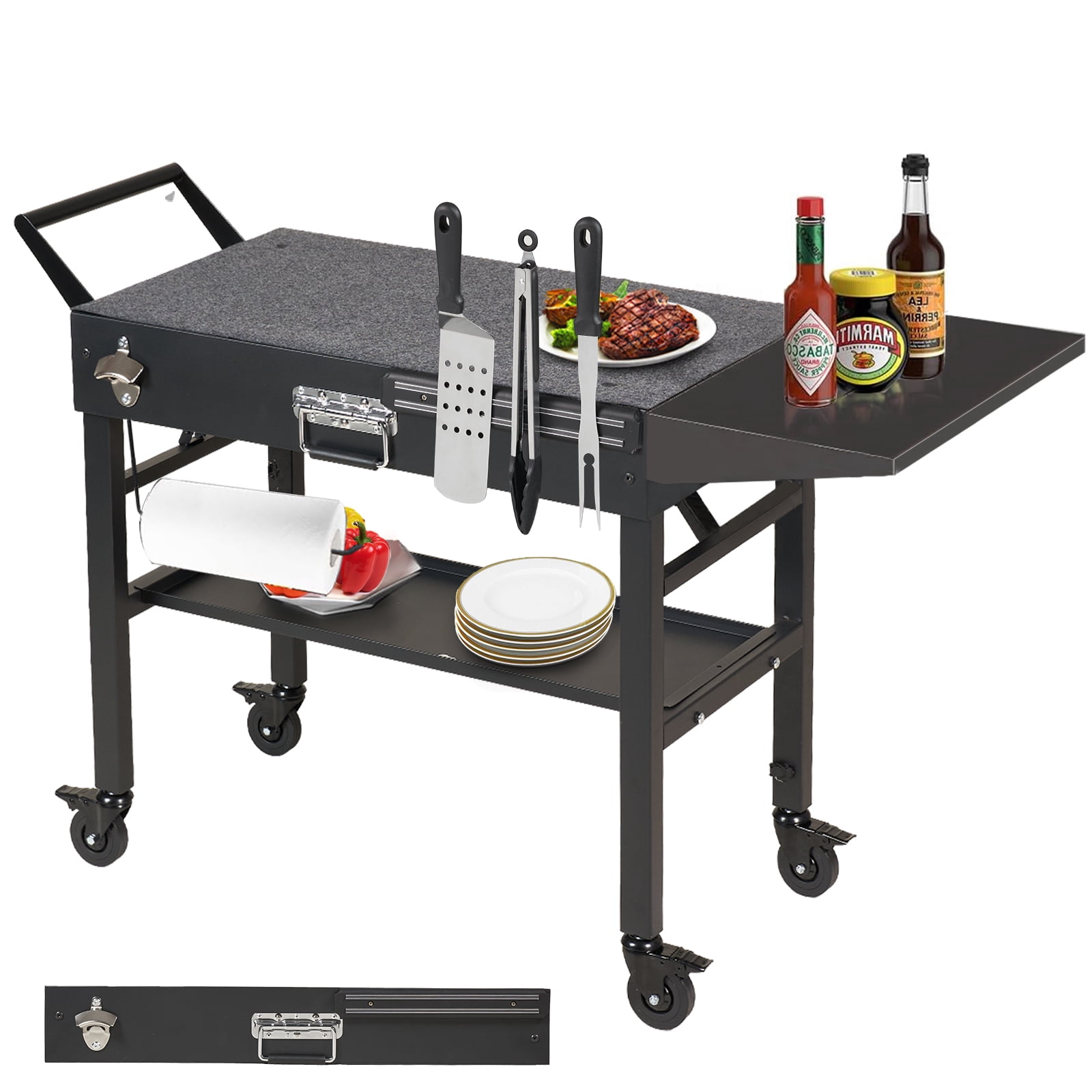 Grill Cart for Blackstone Griddle, Portable Outdoor Grill Table ...