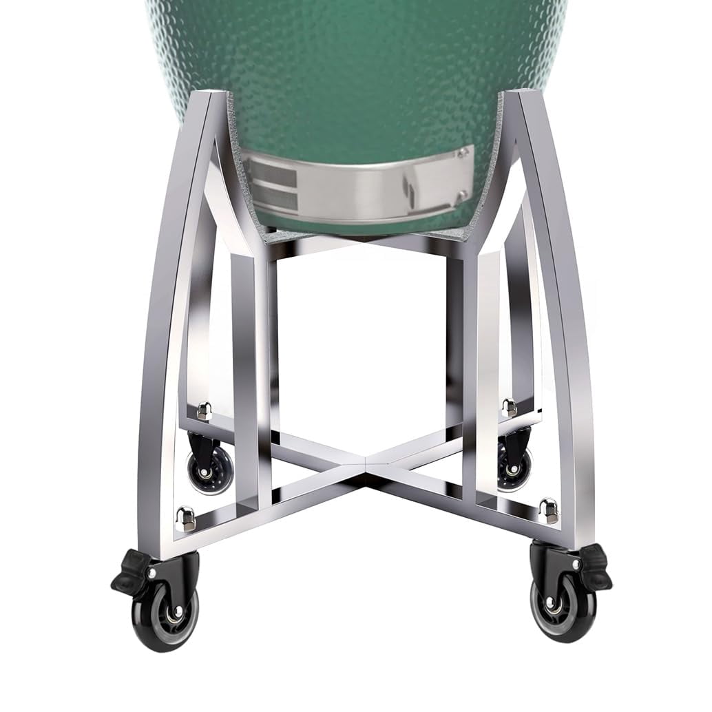 Grill Cart for Large Big Green Egg Accessories, Full Stainless Steel ...