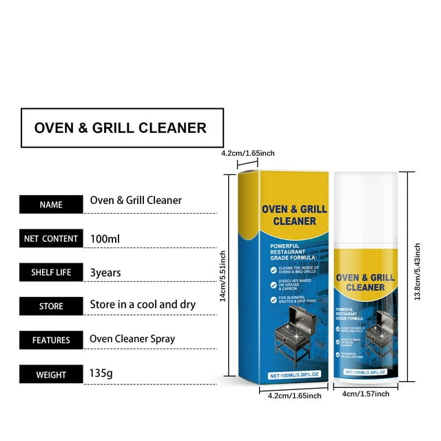 Grill Cleaner and Degreaser, Heavy Duty Oven Cleaner Spray for Stubborn ...