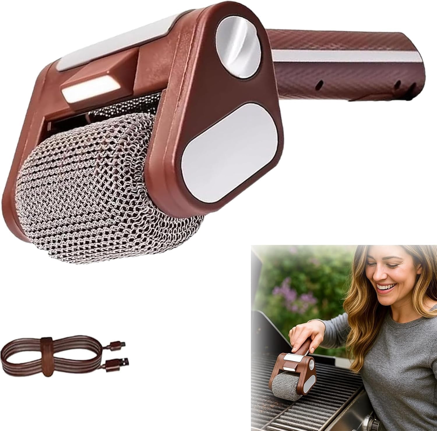 Grill Cleaner, Electric Grill Brush Bristle Free with Rotating ...