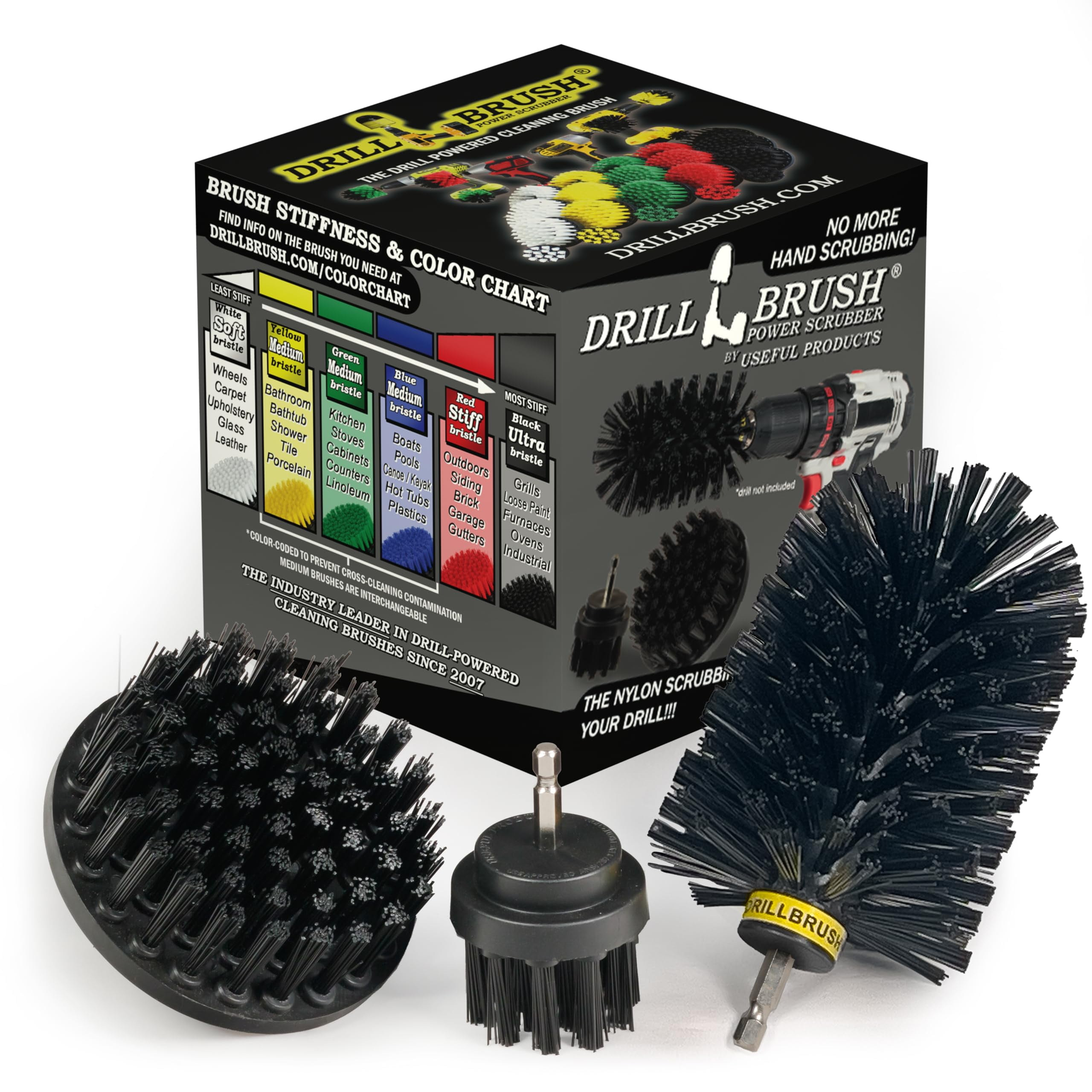 Grill Cleaning Brush Drill Attachment Set - BBQ Brush Cleaning ...