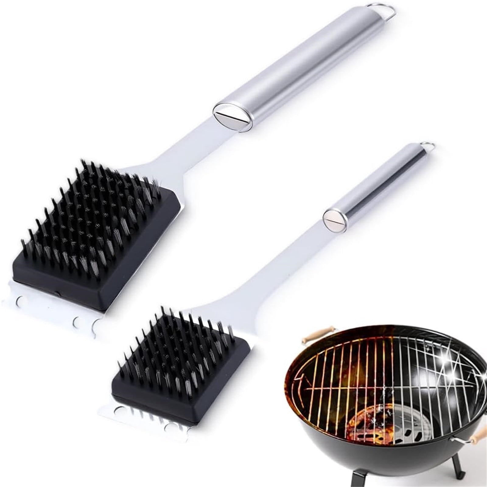Grill Cleaning Brush Stainless Steel 2-in-1 Scraper | Heavy Duty BBQ ...
