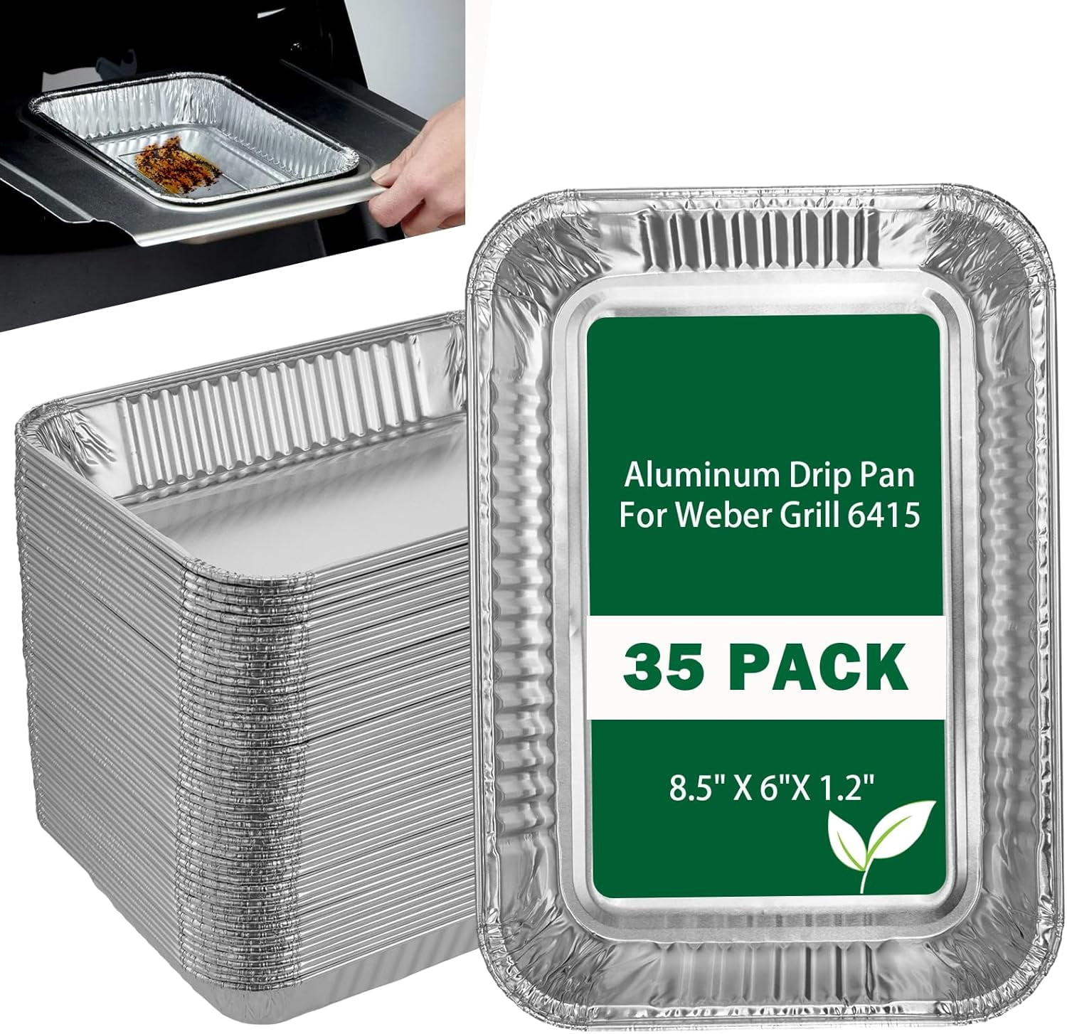Grill Drip Pan Compatible with Weber 6415-20 Pack Grill Accessories for ...