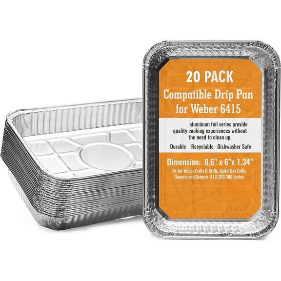 ThrottleT-Grill Drip Pans Compatible Weber 6415-20 Pack Grill ...