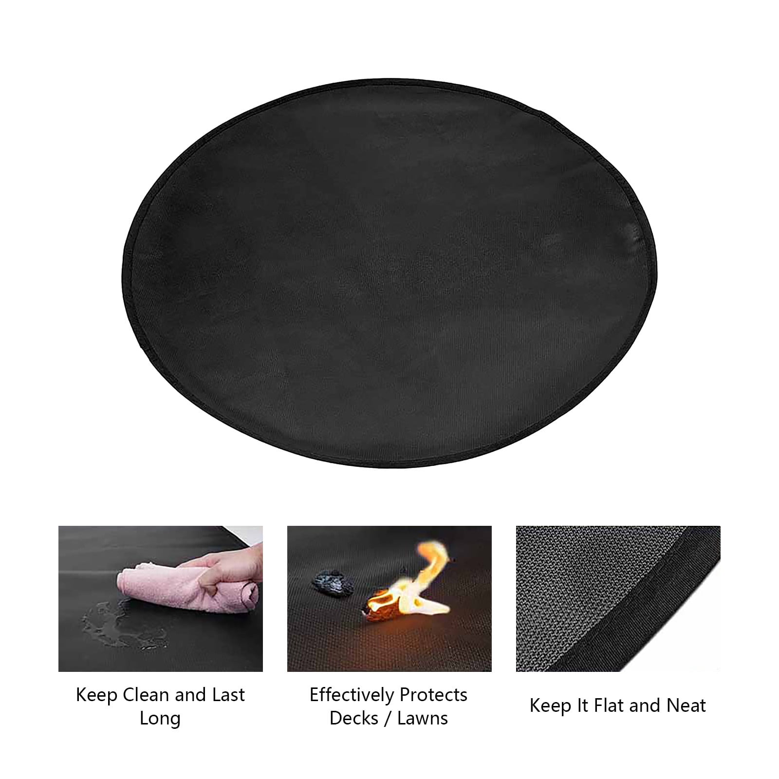 Grill Floor Protector Mat, Round Under Grill Mat,Extra Thick 24 Inch ...