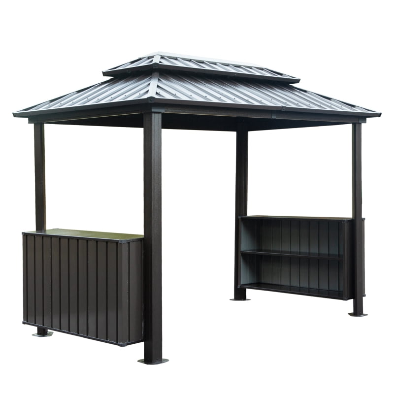 Grill Gazebo 8' × 6', Aluminum BBQ Gazebo Outdoor Metal Frame with ...