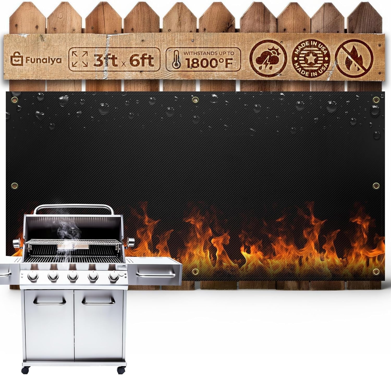 Grill Heat Shield, BBQ Heat Sheild Large 3X6 Ft XL ,Heat Shield For Wall Next To Stove, Stove ...