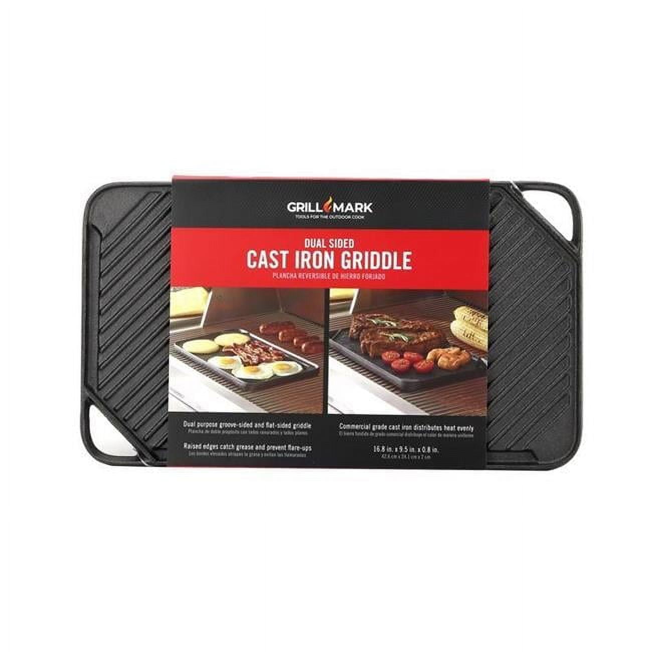 Grill Mark 8084127 16.75 x 9.5 in. Black Cast Iron Griddle - Walmart.com