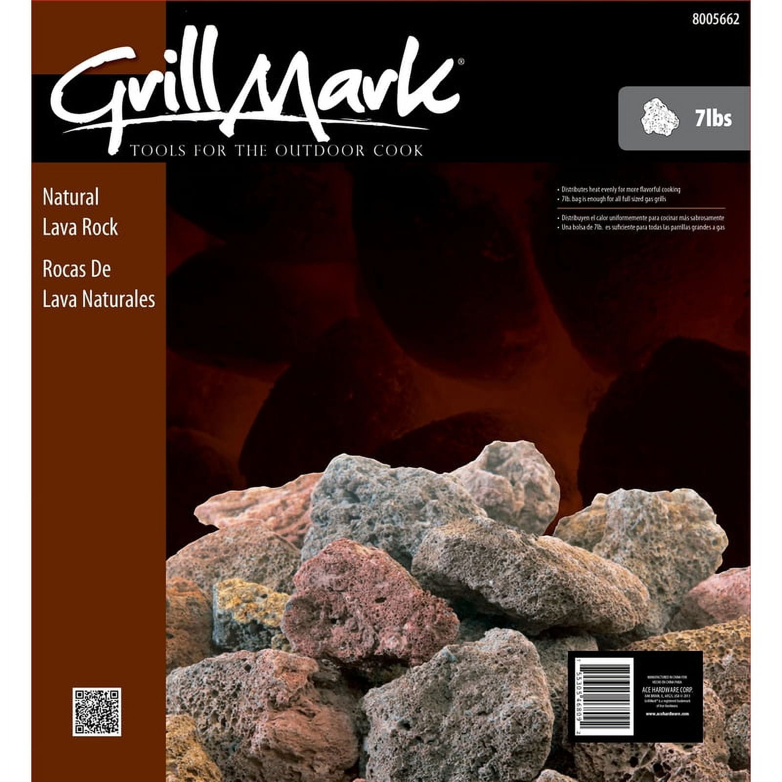 Grill Mark 7 lb All Natural Lava Rock Briquettes for BBQ Gas Charcoal ...