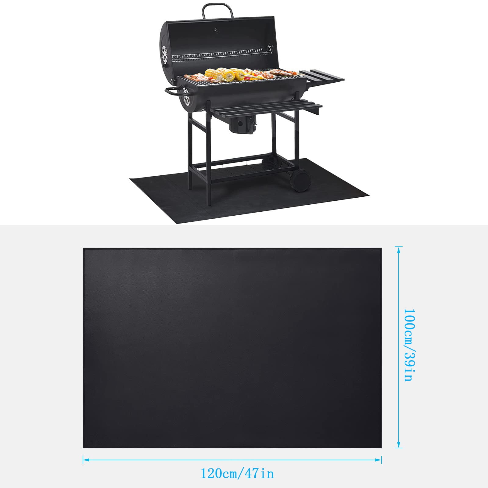 Under Grill Mat for Outdoor Grill,Double-Sided Fireproof Grill Pad ...