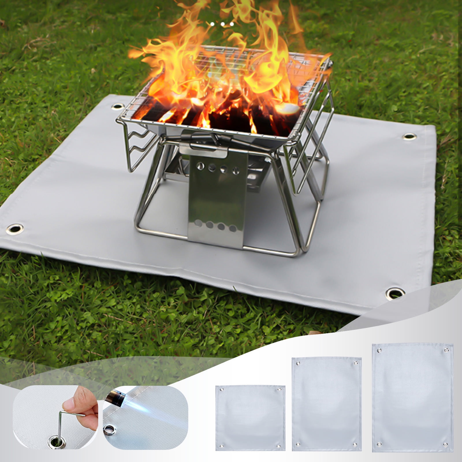 Grill Mat, Patio Protector, Oil Proof, Easy Clean, Fire Resistant, For ...