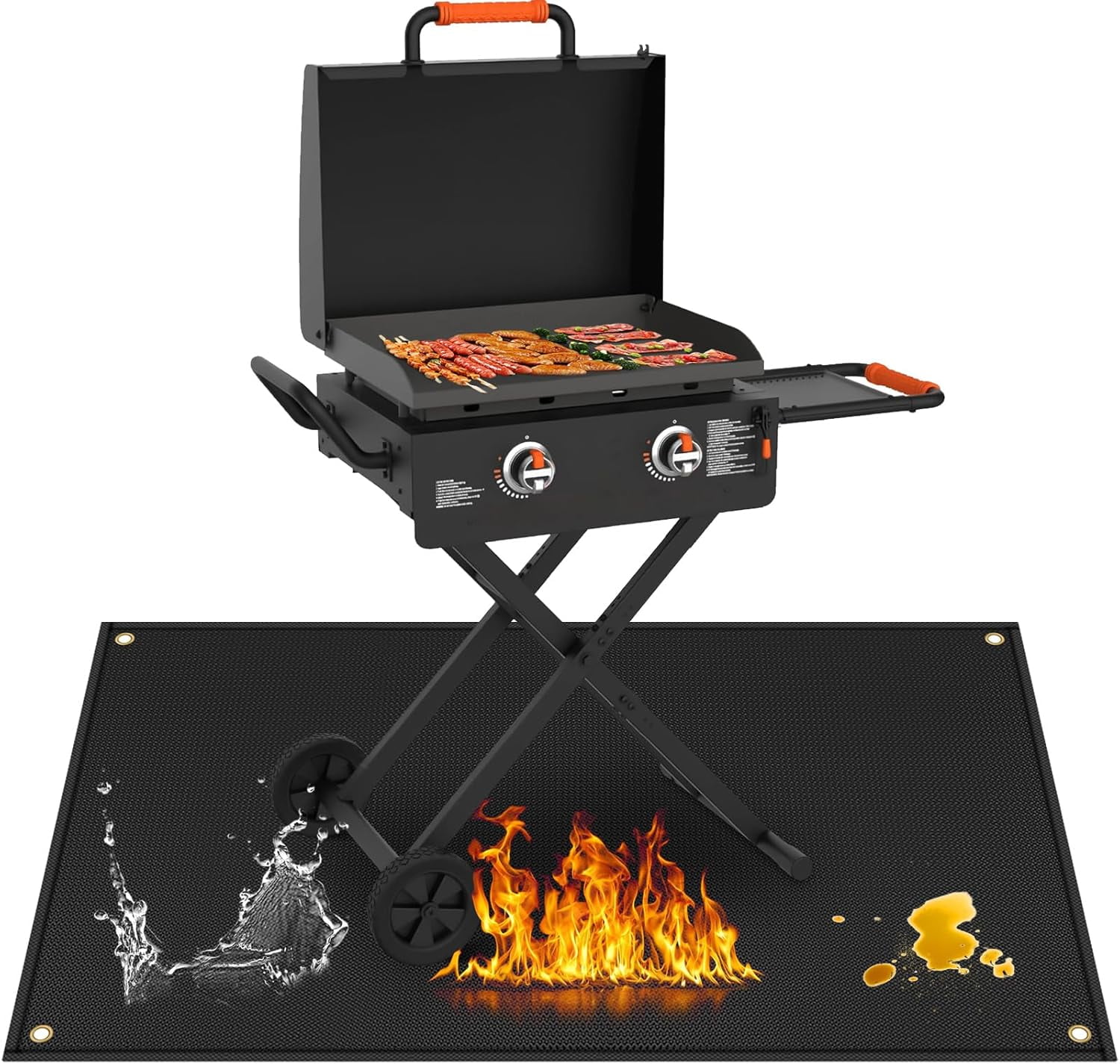 Under Grill Mats for Outdoor Grill - Fire Pit Mat & Fireplace Mat to ...